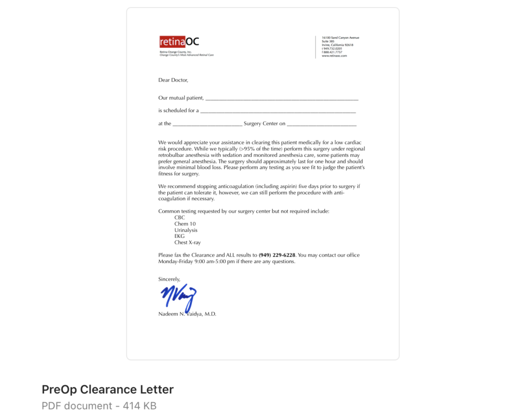 Forms – Retina Orange County