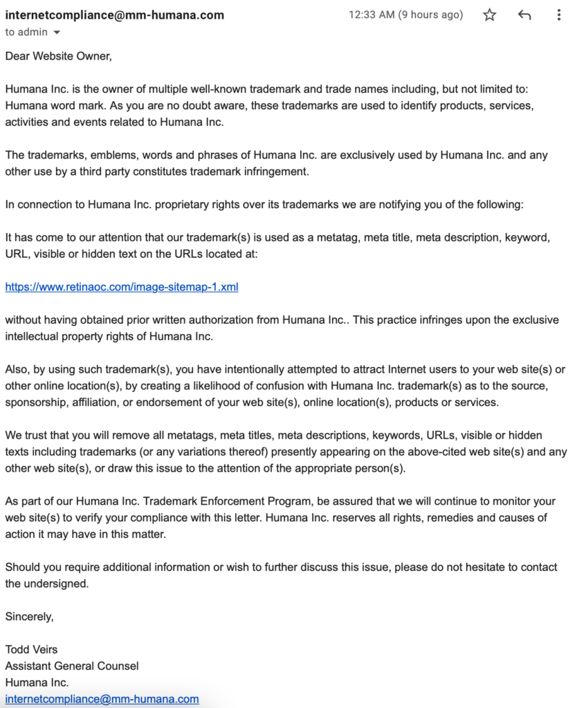 Open Letter to Humana – Retina Orange County